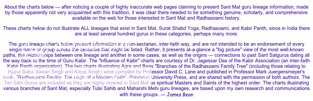 Sant Mat, Surat Shabd Yoga, Radhasoami, Guru Lineage Charts, and Charts ...