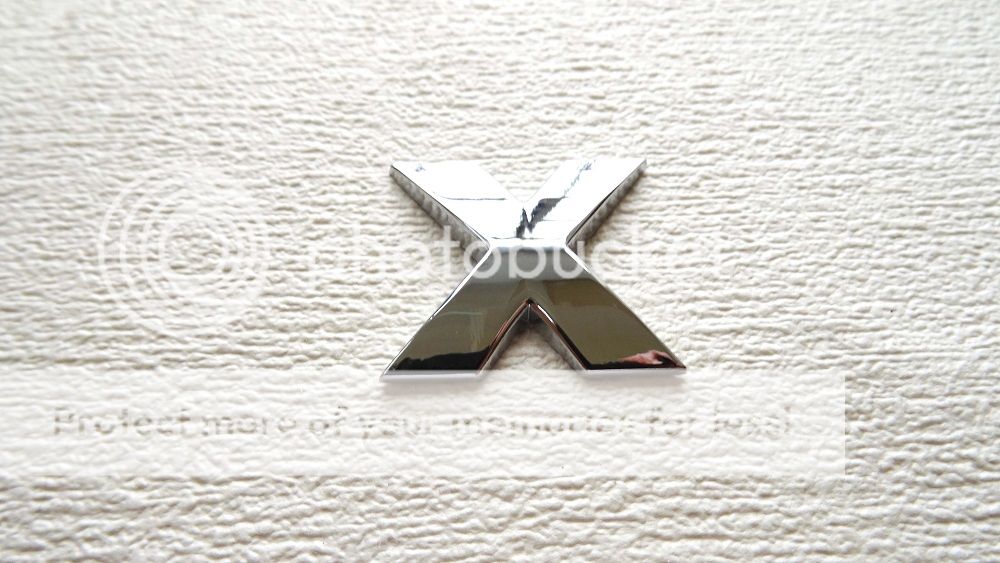 LETTER X FULL METAL SILVER 3D SELF-ADHESIVE CAR BADGE HOME EMBLEM ...